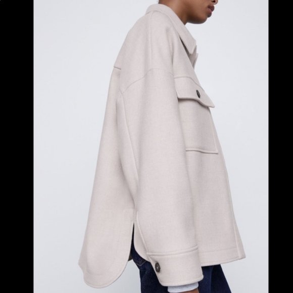 Zara | Jackets & Coats | Nwt Zara Manteco Oversized Wool Blend ...